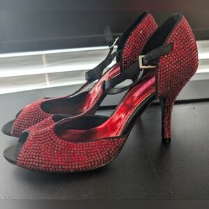 Pleaser | Shoes | Size Pleaser Bordello Burlesque Shoes Rhinestone Red ...